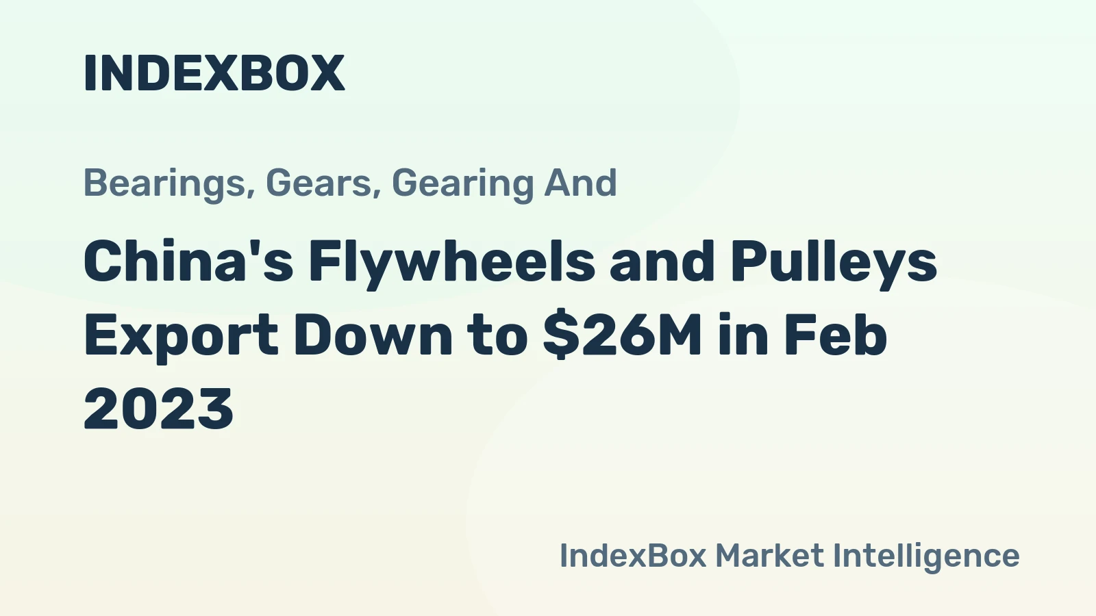 China's Flywheels and Pulleys Export Down to $26M in Feb 2023