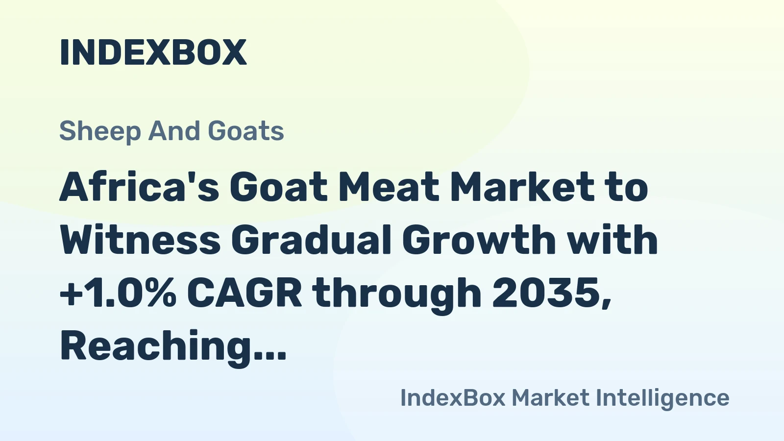 Africa's Goat Meat Market to Witness Gradual Growth with +1.0% CAGR through 2035, Reaching $9.7B in Value