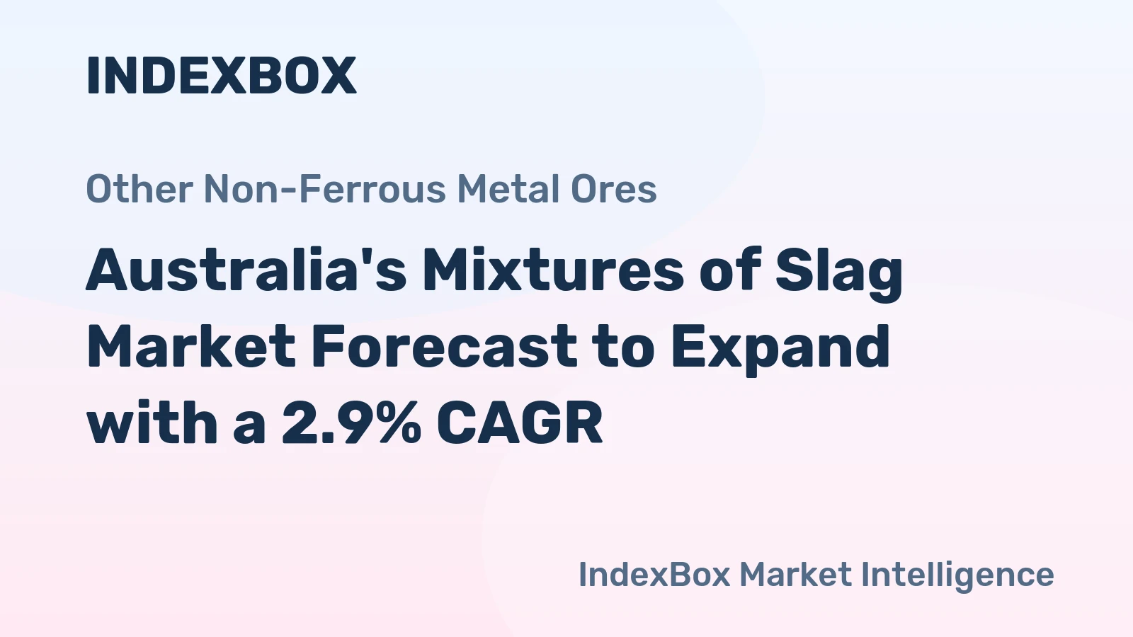 Australia's Mixtures of Slag Market Forecast to Expand with a 2.9% CAGR