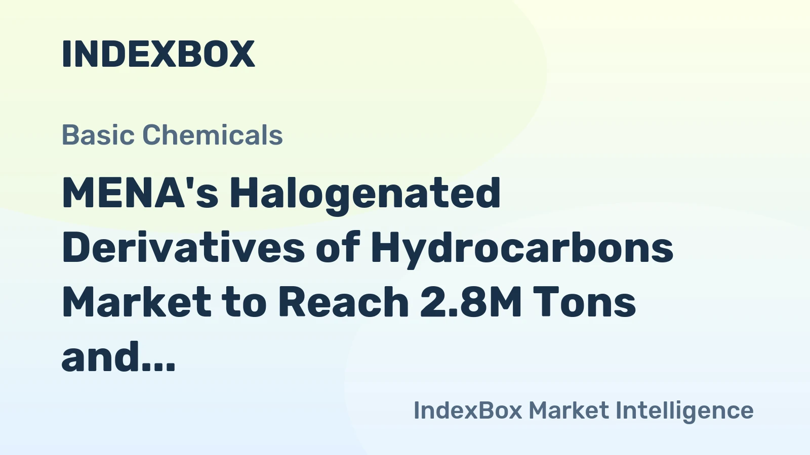 MENA's Halogenated Derivatives of Hydrocarbons Market to Reach 2.8M Tons and $3.1B by 2035