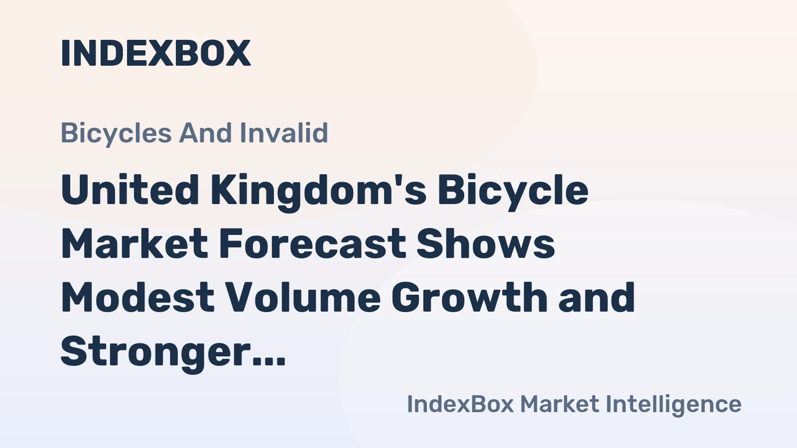 United Kingdom's Bicycle Market Forecast Shows Modest Volume Growth and Stronger Value CAGR of +1.8%