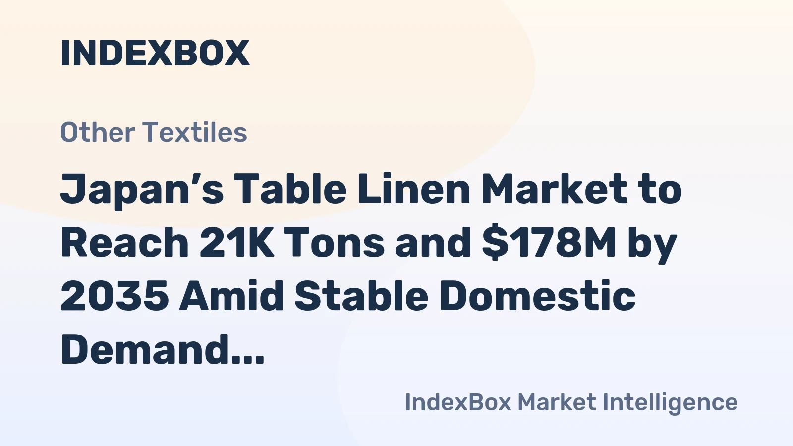Japan’s Table Linen Market to Reach 21K Tons and $178M by 2035 Amid Stable Domestic Demand