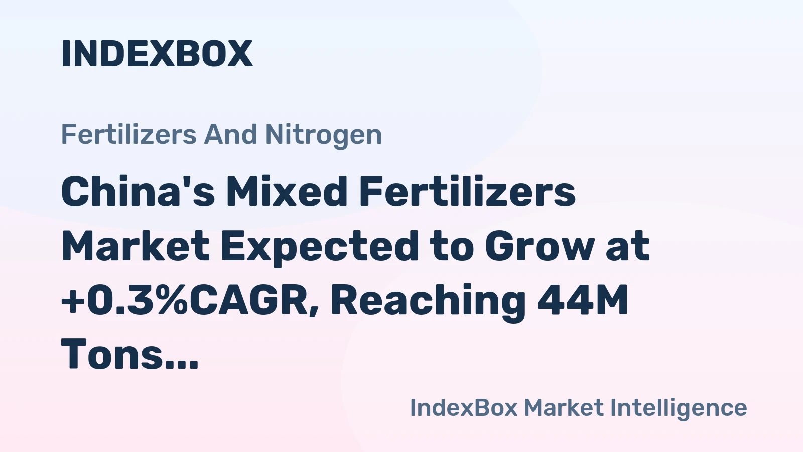 China's Mixed Fertilizers Market Expected to Grow at +0.3%CAGR, Reaching 44M Tons by 2035