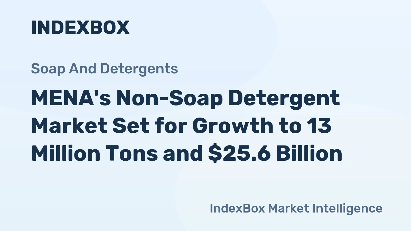 MENA's Non-Soap Detergent Market Set for Growth to 13 Million Tons and $25.6 Billion