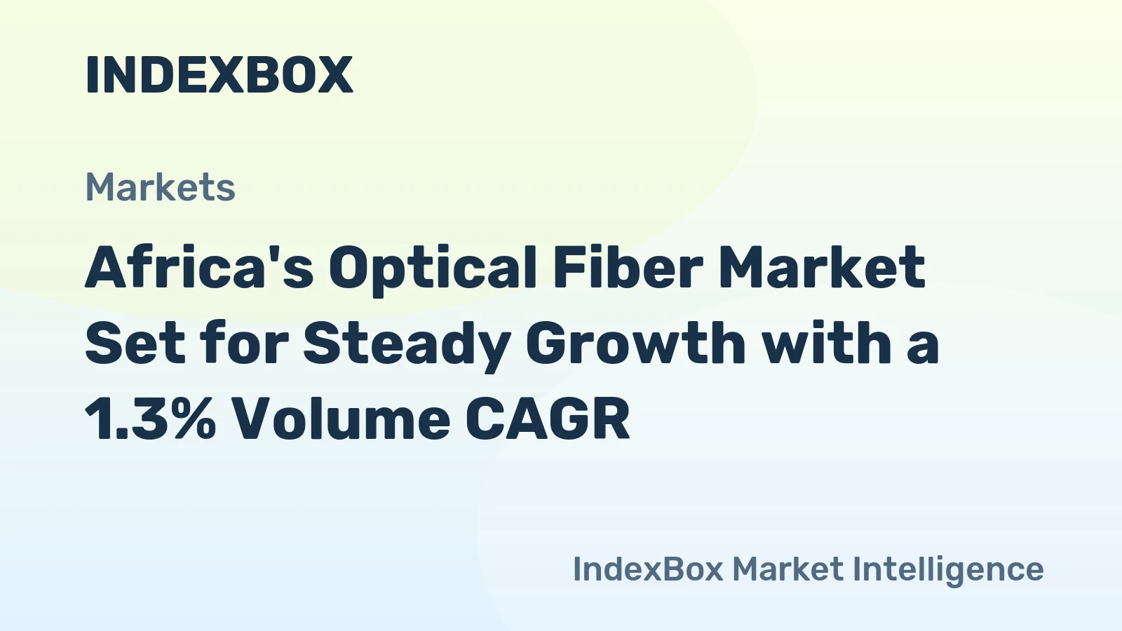 Africa's Optical Fiber Market Set for Steady Growth with a 1.3% Volume CAGR