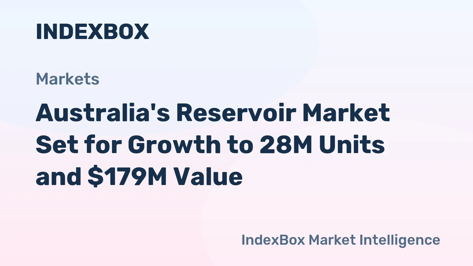 Australia's Reservoir Market Set for Growth to 28M Units and $179M Value