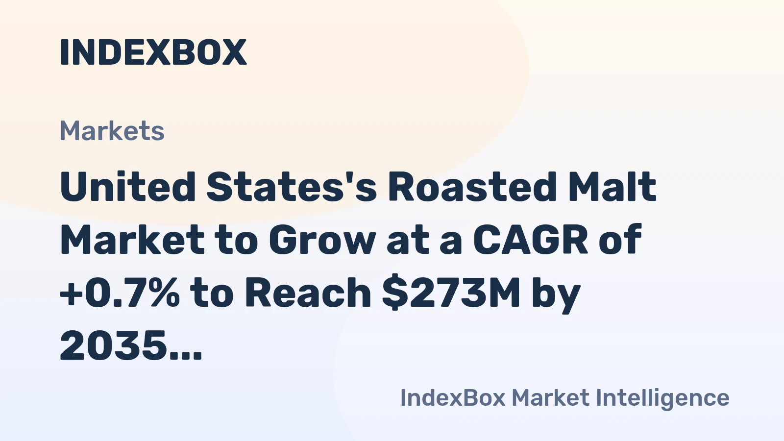 United States's Roasted Malt Market to Grow at a CAGR of +0.7% to Reach $273M by 2035