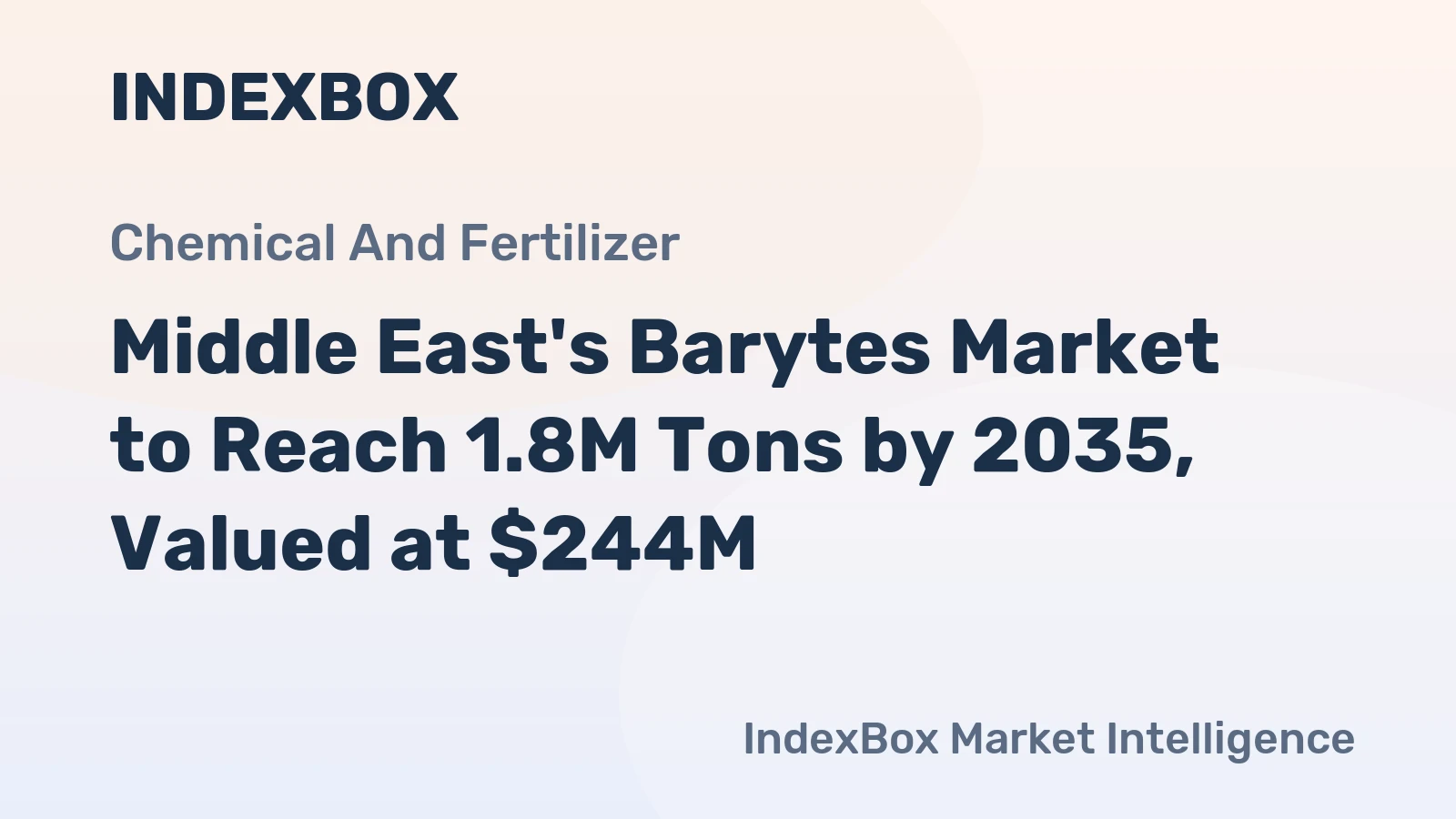 Middle East's Barytes Market to Reach 1.8M Tons by 2035, Valued at $244M