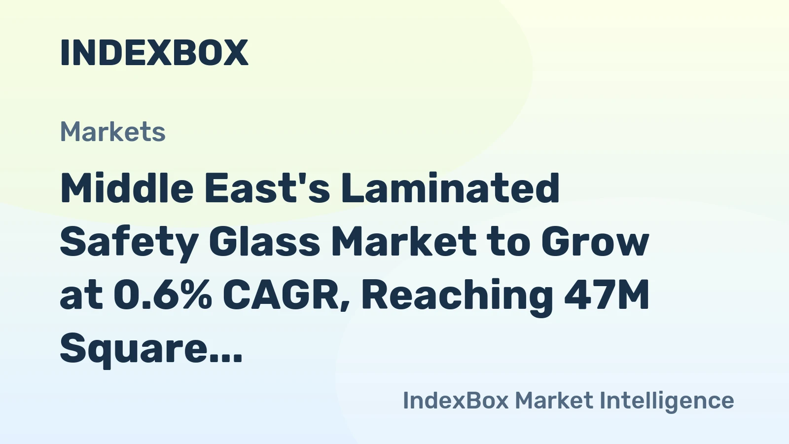 Middle East's Laminated Safety Glass Market to Grow at 0.6% CAGR, Reaching 47M Square Meters by 2035
