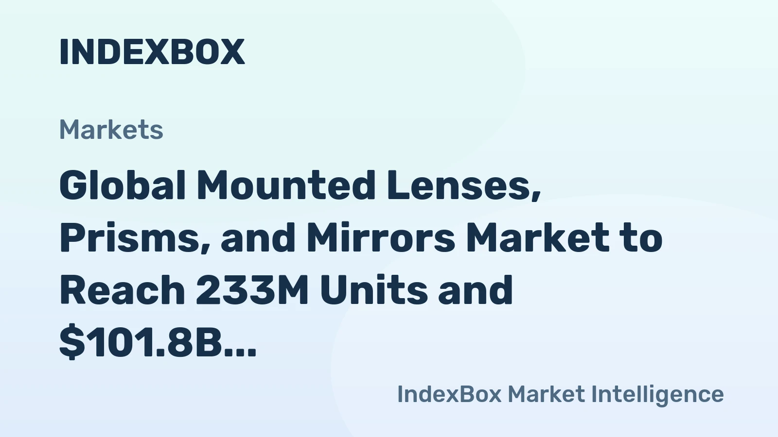 Global Mounted Lenses, Prisms, and Mirrors Market to Reach 233M Units and $101.8B by 2035