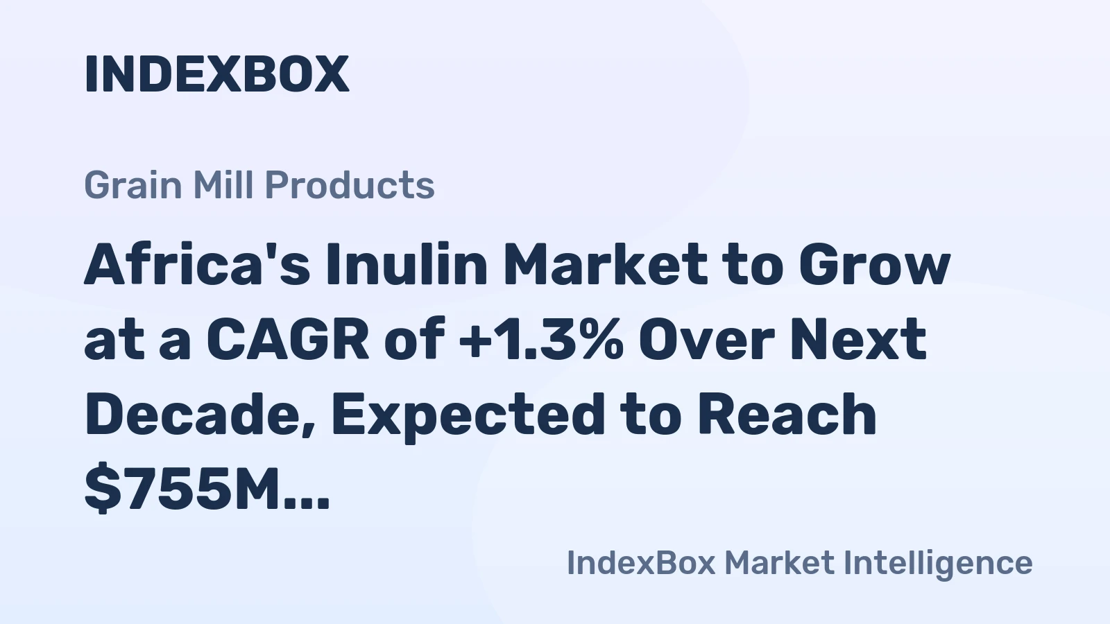 Africa's Inulin Market to Grow at a CAGR of +1.3% Over Next Decade, Expected to Reach $755M by 2035