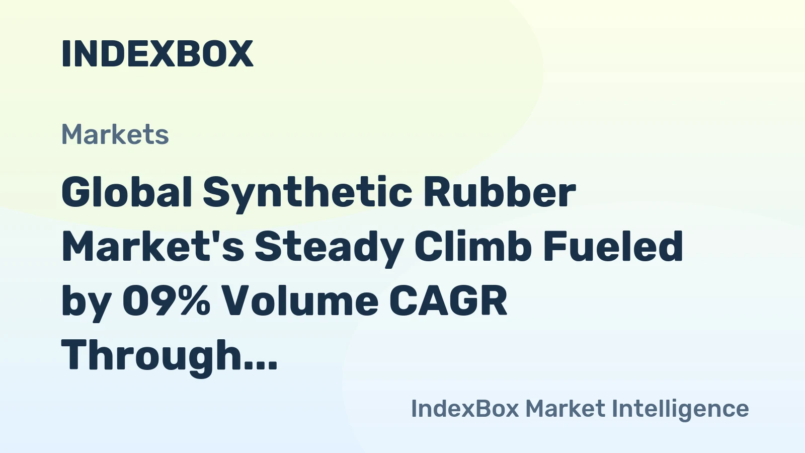 Global Synthetic Rubber Market's Steady Climb Fueled by 09% Volume CAGR Through 2035