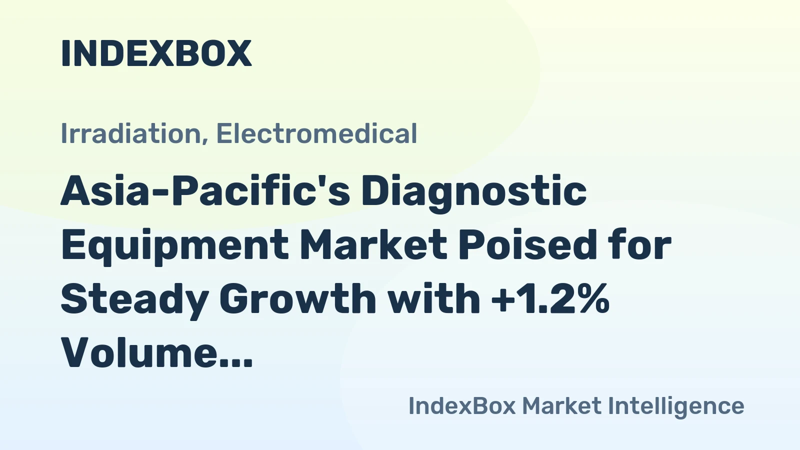 Asia-Pacific's Diagnostic Equipment Market Poised for Steady Growth with +1.2% Volume CAGR Through 2035