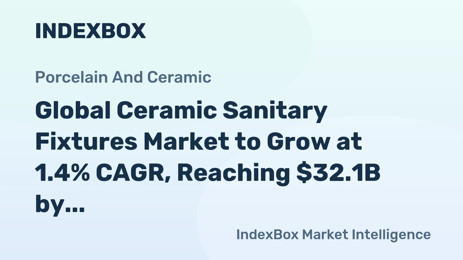 Global Ceramic Sanitary Fixtures Market to Grow at 1.4% CAGR, Reaching $32.1B by 2035