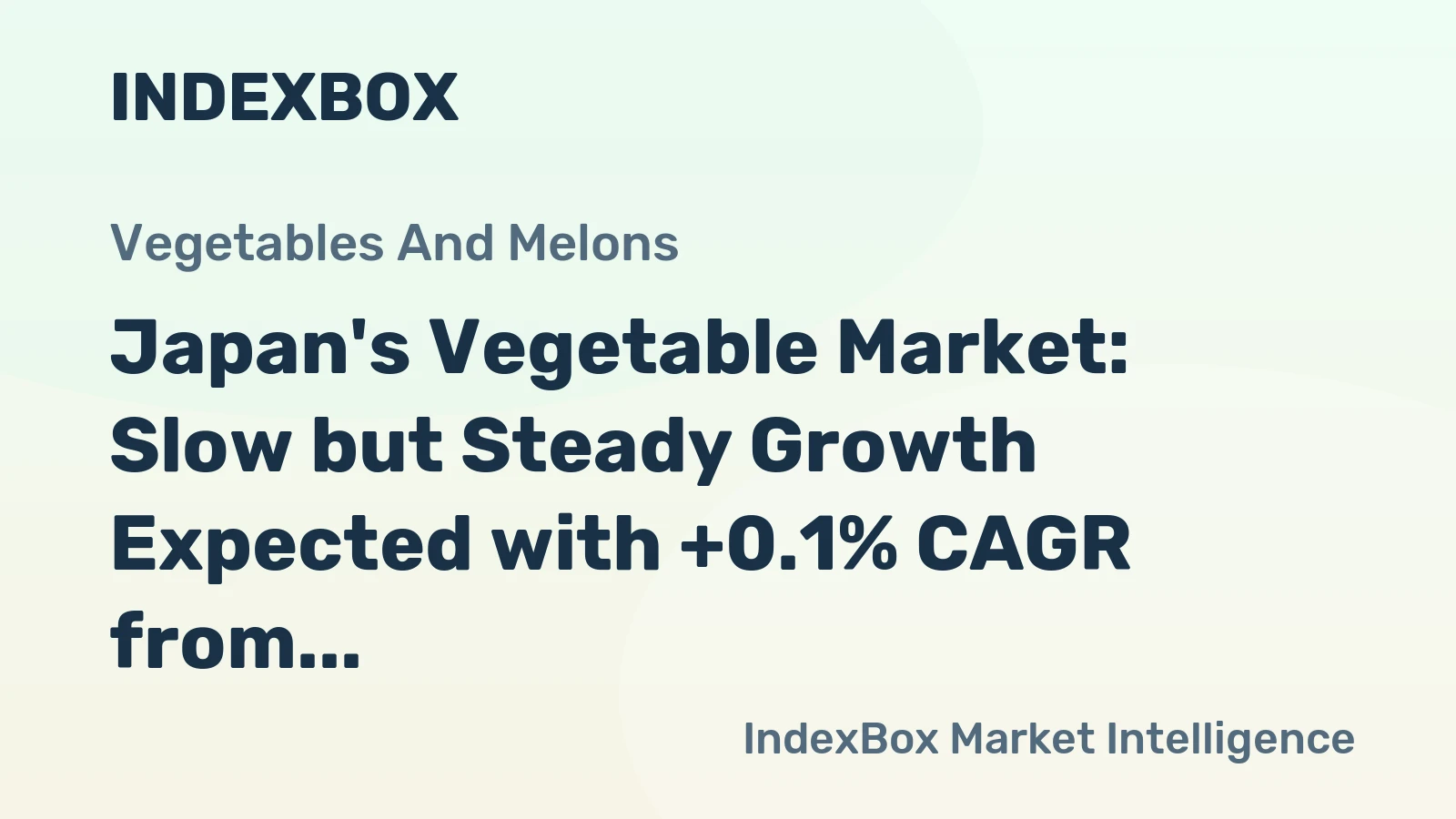 Japan's Vegetable Market: Slow but Steady Growth Expected with +0.1% CAGR from 2024 to 2035