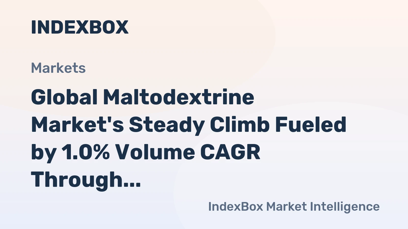 Global Maltodextrine Market's Steady Climb Fueled by 1.0% Volume CAGR Through 2035