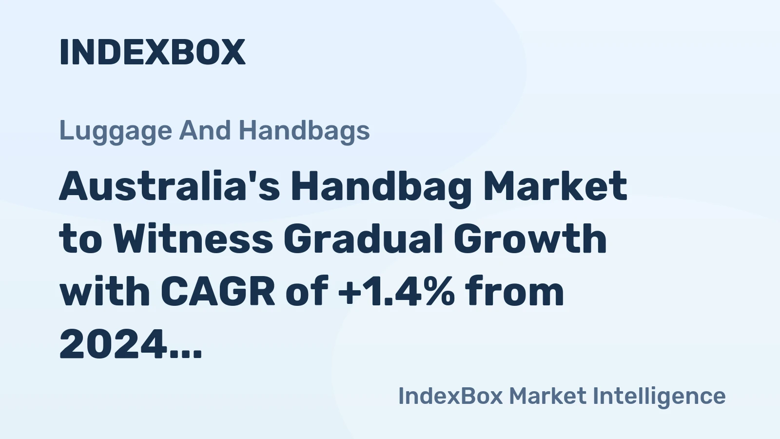 Australia's Handbag Market to Witness Gradual Growth with CAGR of +1.4% from 2024 to 2035