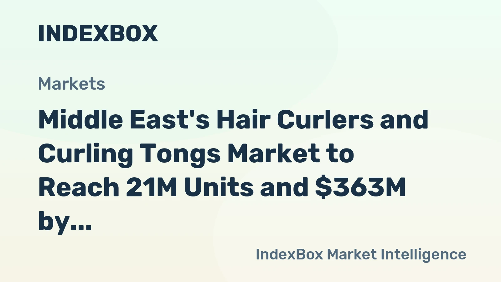 Middle East's Hair Curlers and Curling Tongs Market to Reach 21M Units and $363M by 2035