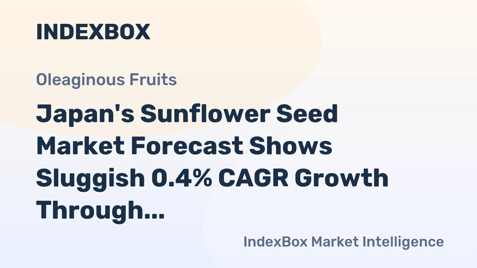 Japan's Sunflower Seed Market Forecast Shows Sluggish 0.4% CAGR Growth Through 2035