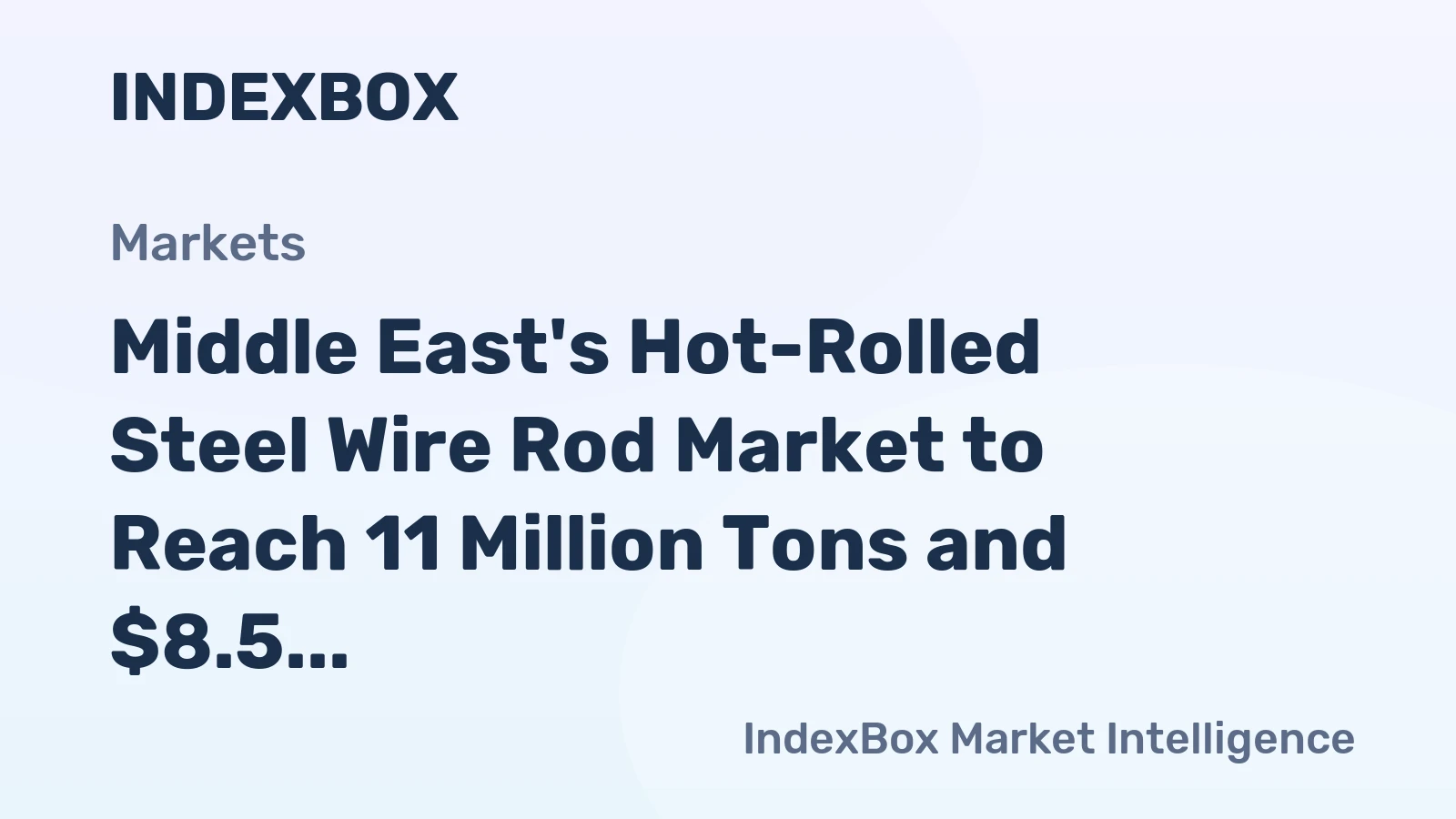 Middle East's Hot-Rolled Steel Wire Rod Market to Reach 11 Million Tons and $8.5 Billion by 2035