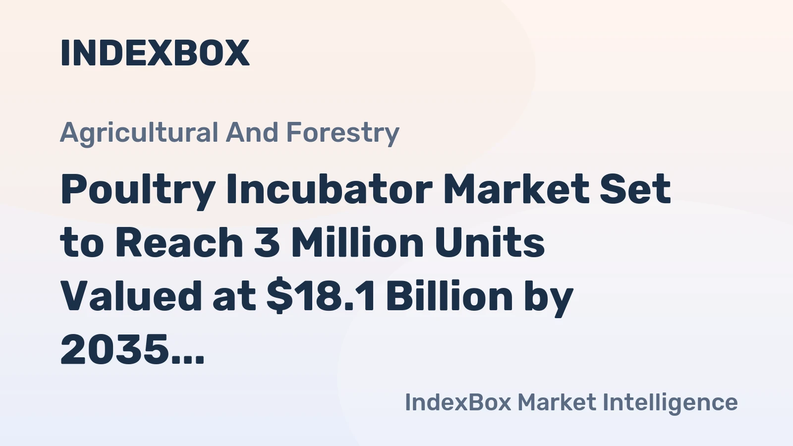 Poultry Incubator Market Set to Reach 3 Million Units Valued at $18.1 Billion by 2035 Despite Recent Dip