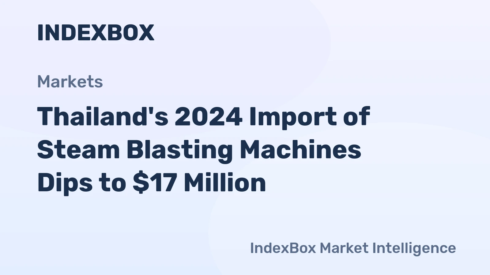 Thailand's 2024 Import of Steam Blasting Machines Dips to $17 Million