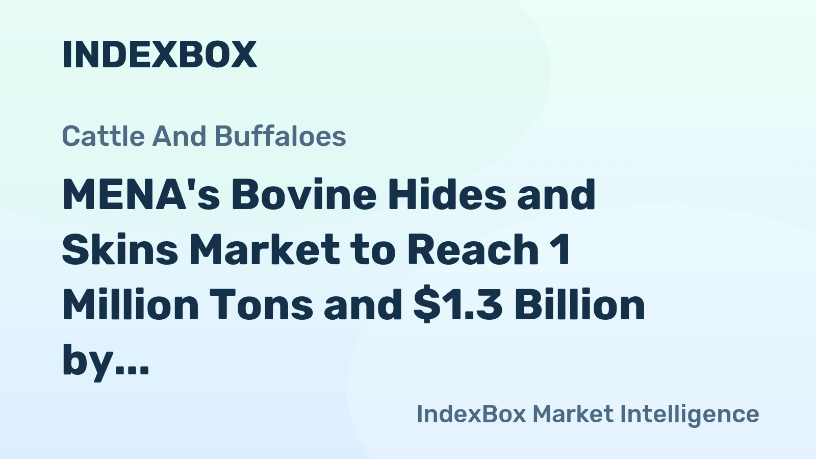 MENA's Bovine Hides and Skins Market to Reach 1 Million Tons and $1.3 Billion by 2035
