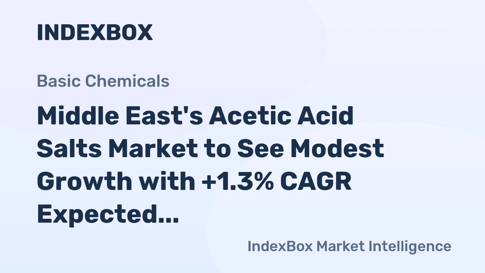 Middle East's Acetic Acid Salts Market to See Modest Growth with +1.3% CAGR Expected