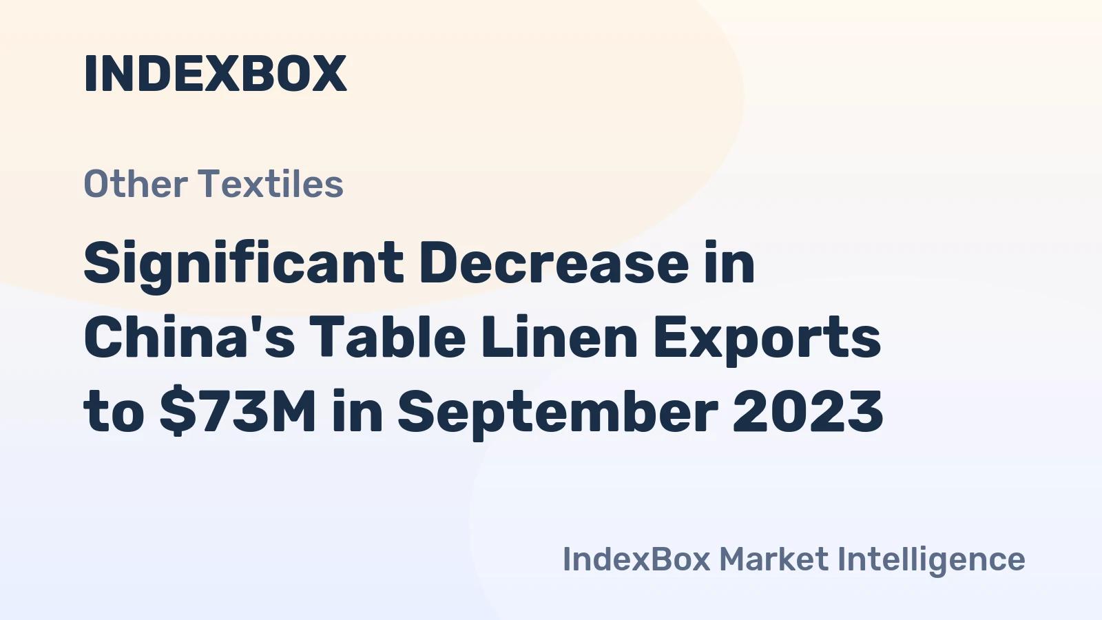 Significant Decrease in China's Table Linen Exports to $73M in September 2023