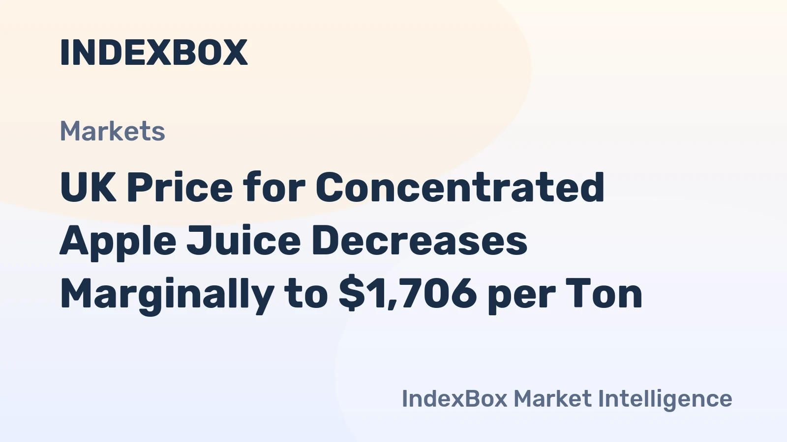 UK Price for Concentrated Apple Juice Decreases Marginally to $1,706 per Ton