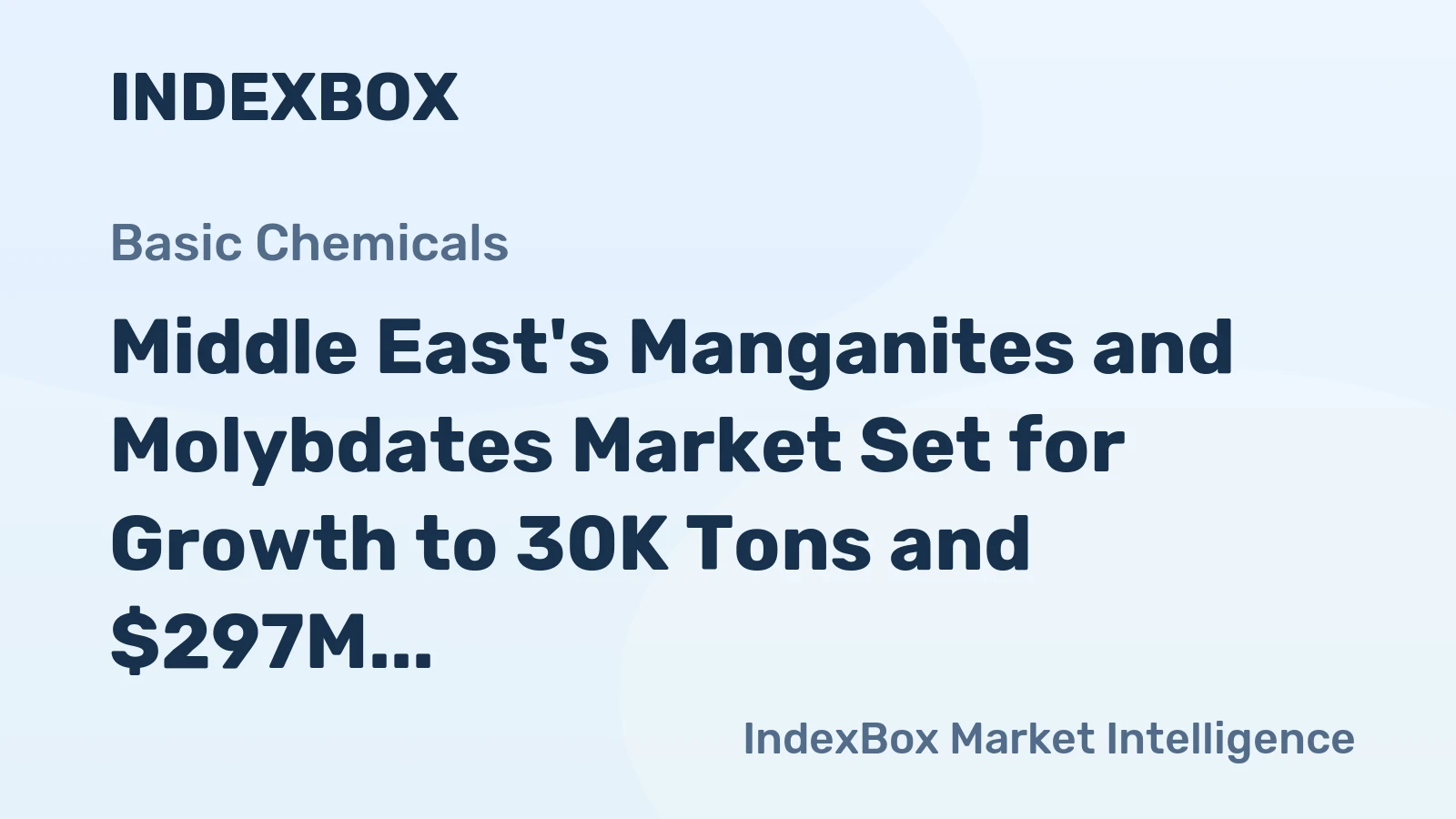 Middle East's Manganites and Molybdates Market Set for Growth to 30K Tons and $297M