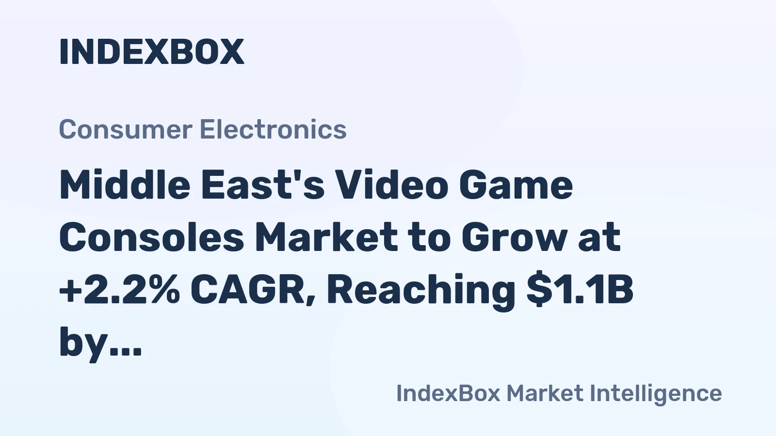 Middle East's Video Game Consoles Market to Grow at +2.2% CAGR, Reaching $1.1B by 2035