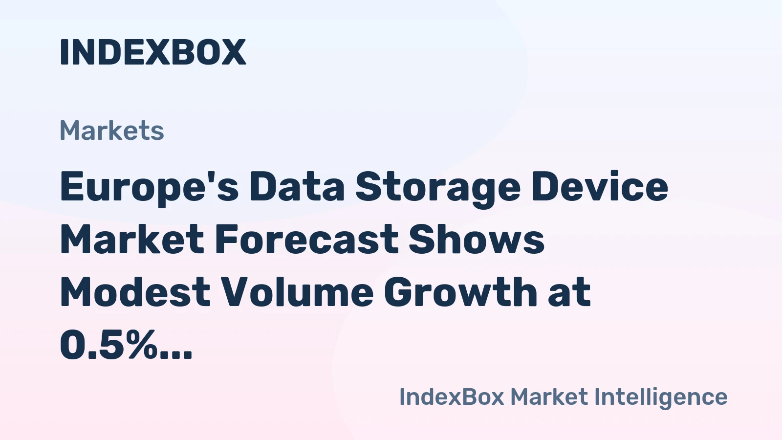 Europe's Data Storage Device Market Forecast Shows Modest Volume Growth at 0.5% CAGR Through 2035