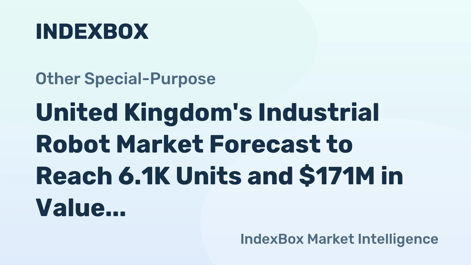 United Kingdom's Industrial Robot Market Forecast to Reach 6.1K Units and $171M in Value by 2035