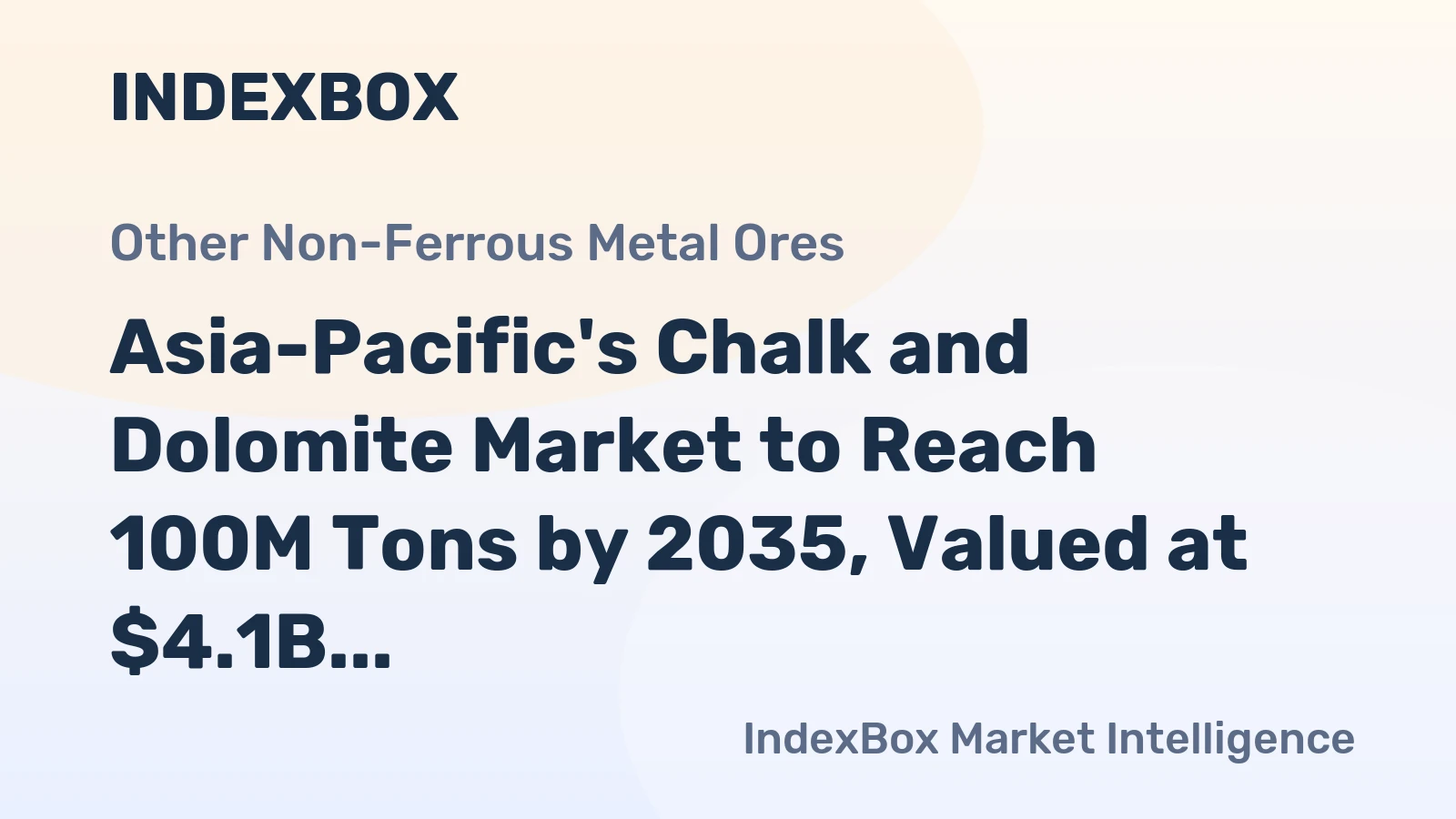 Asia-Pacific's Chalk and Dolomite Market to Reach 100M Tons by 2035, Valued at $4.1B