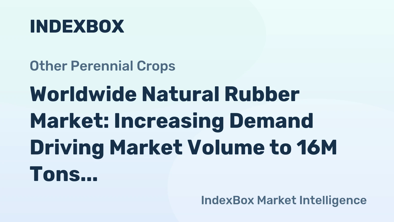 Worldwide Natural Rubber Market: Increasing Demand Driving Market Volume to 16M Tons and Market Value to $25.9B by 2035
