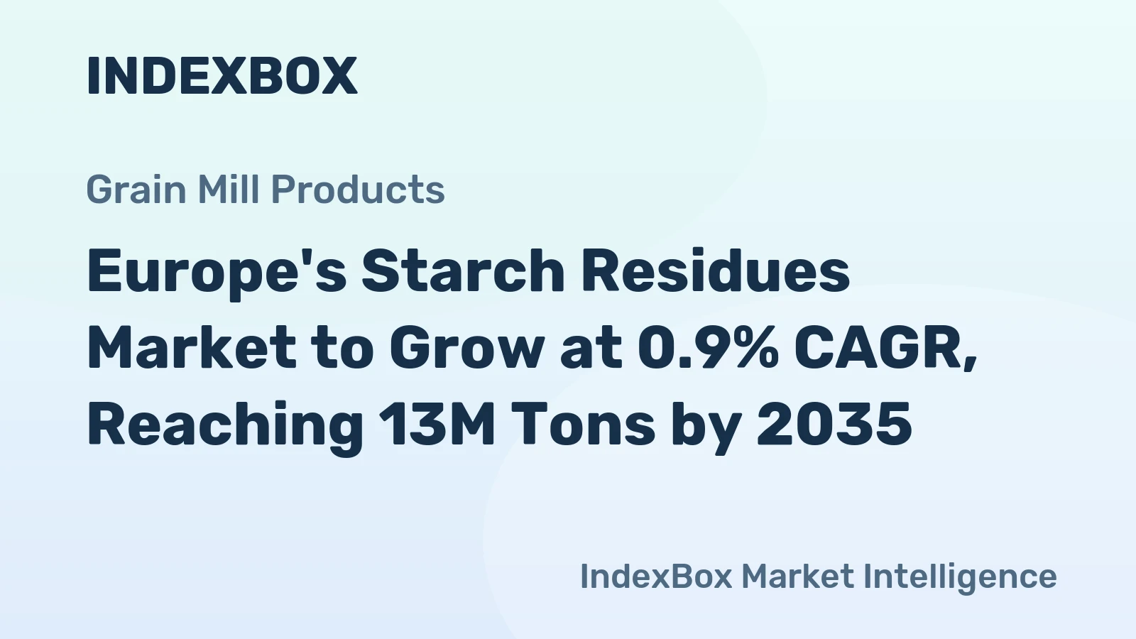 Europe's Starch Residues Market to Grow at 0.9% CAGR, Reaching 13M Tons by 2035