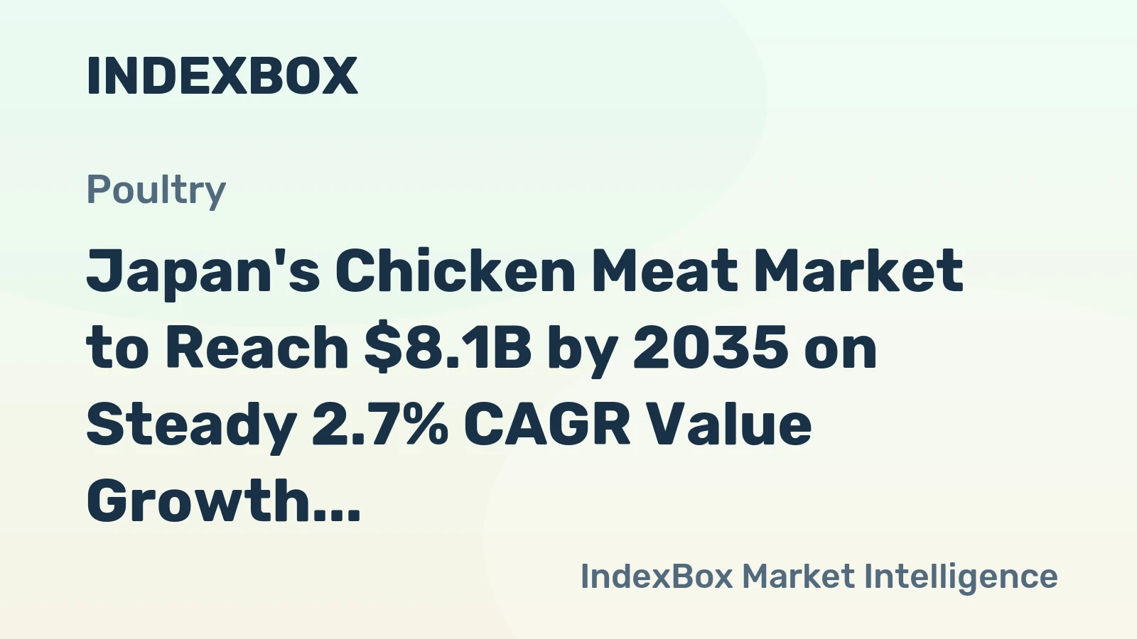 Japan's Chicken Meat Market to Reach $8.1B by 2035 on Steady 2.7% CAGR Value Growth
