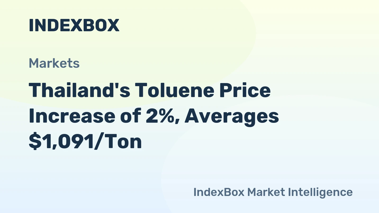 Thailand's Toluene Price Increase of 2%, Averages $1,091/Ton