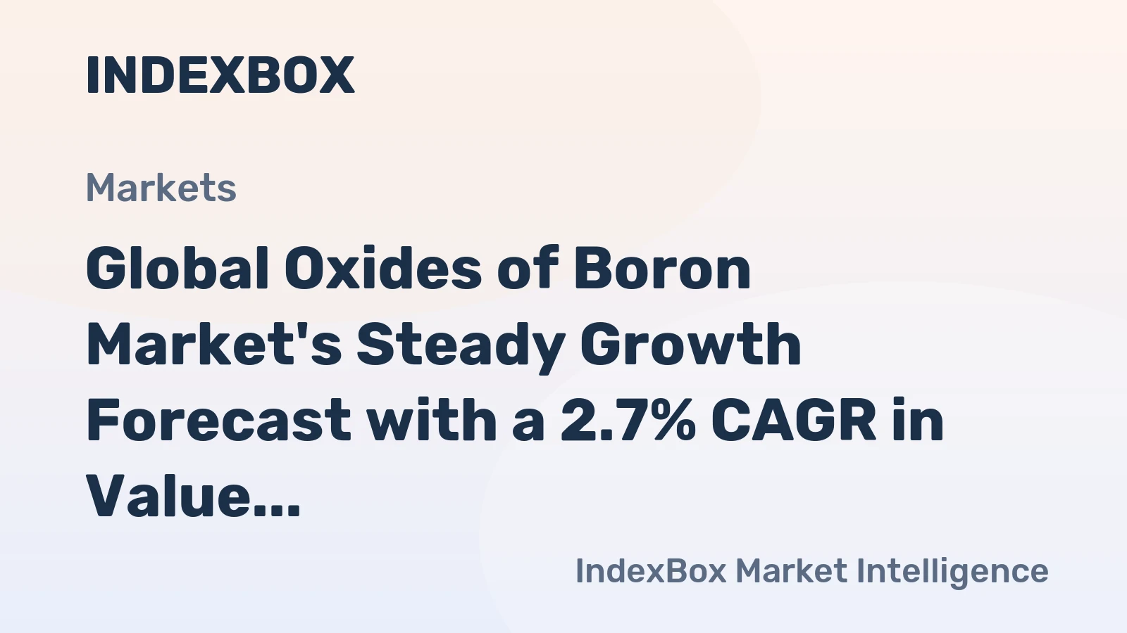 Global Oxides of Boron Market's Steady Growth Forecast with a 2.7% CAGR in Value