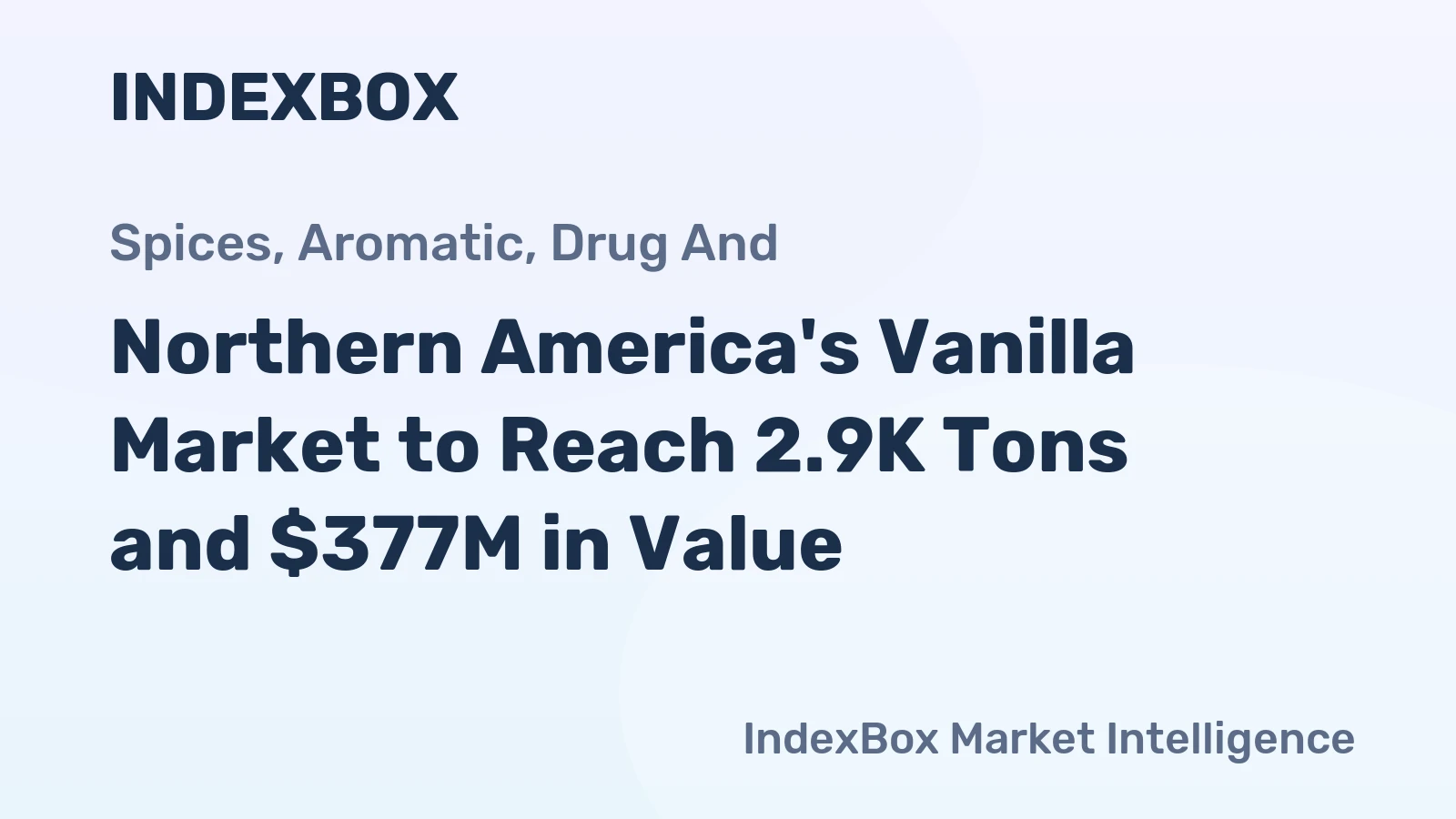 Northern America's Vanilla Market to Reach 2.9K Tons and $377M in Value