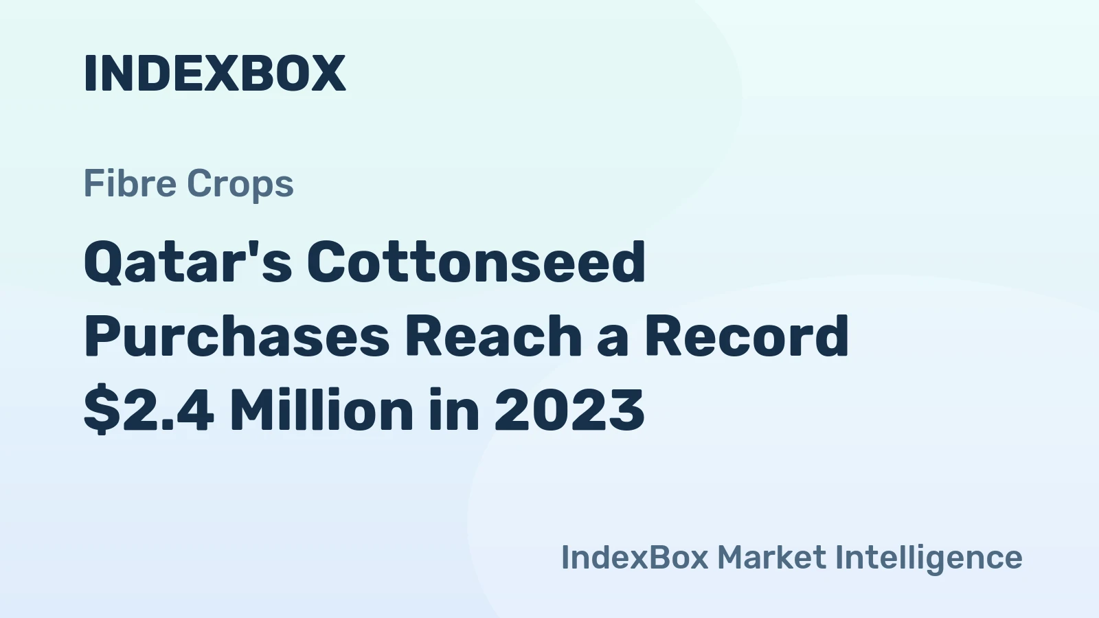 Qatar's Cottonseed Purchases Reach a Record $2.4 Million in 2023