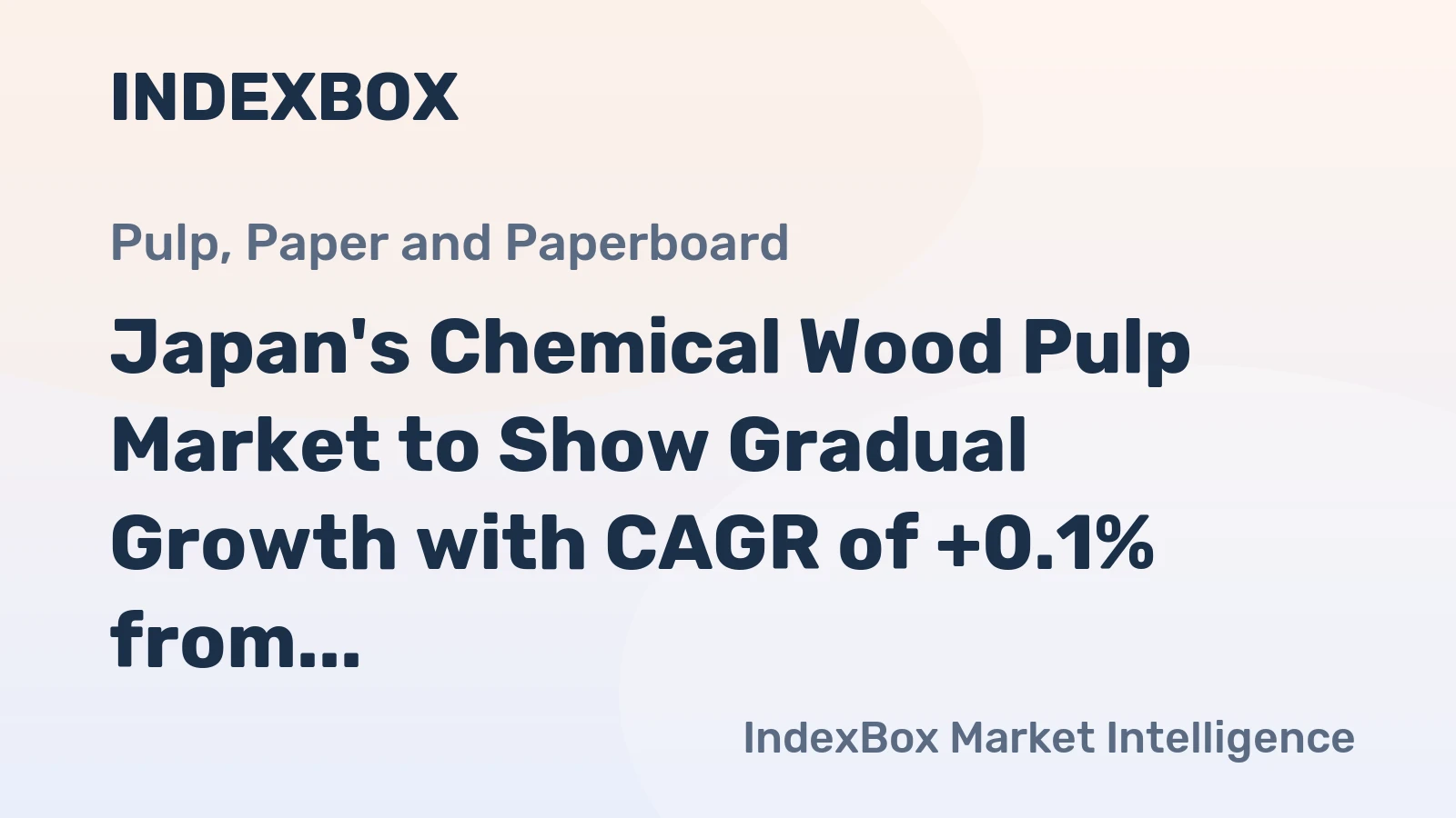 Japan's Chemical Wood Pulp Market to Show Gradual Growth with CAGR of +0.1% from 2024 to 2035