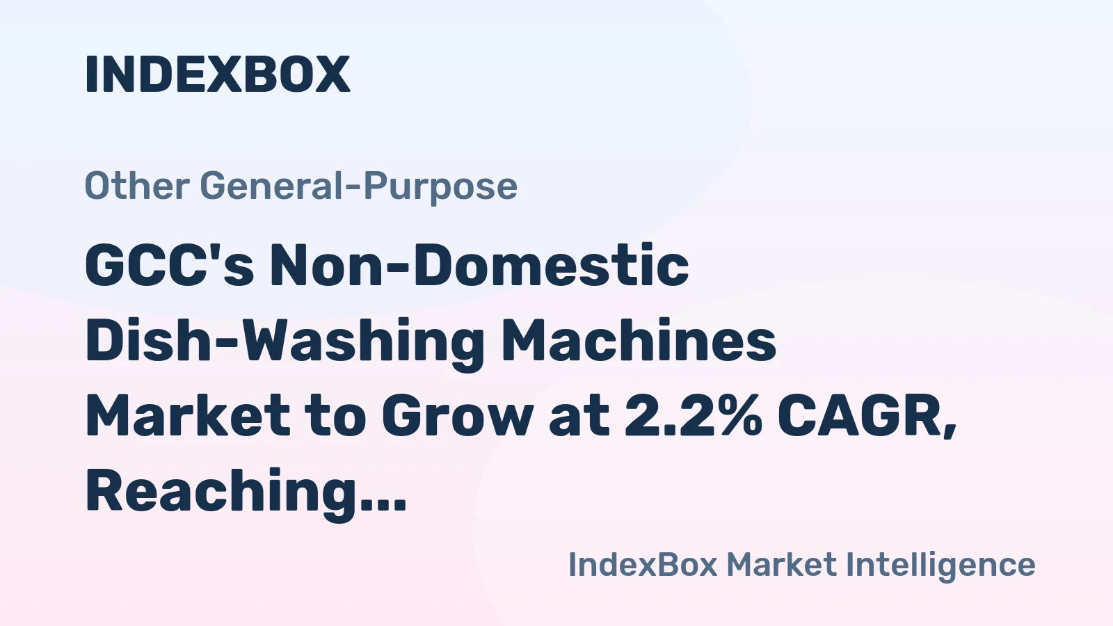 GCC's Non-Domestic Dish-Washing Machines Market to Grow at 2.2% CAGR, Reaching 77K Units by 2035
