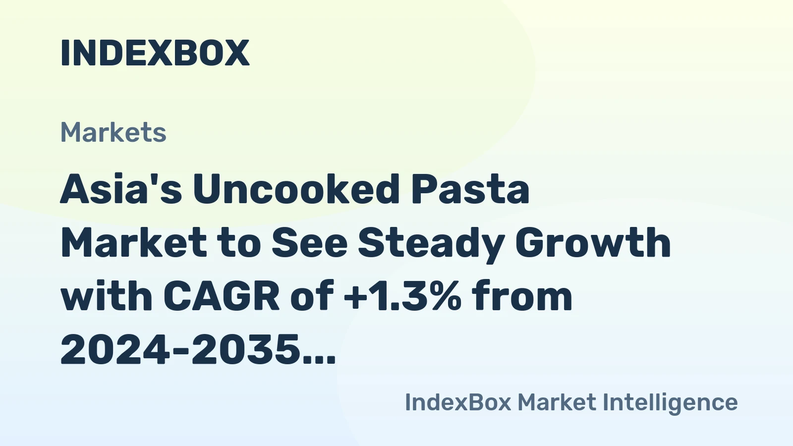 Asia's Uncooked Pasta Market to See Steady Growth with CAGR of +1.3% from 2024-2035