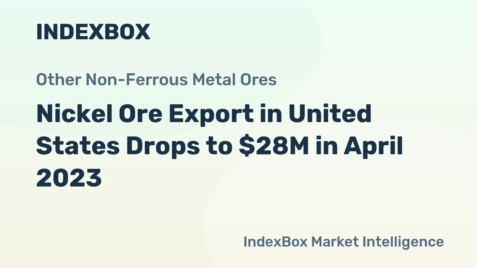 Nickel Ore Export in United States Drops to $28M in April 2023