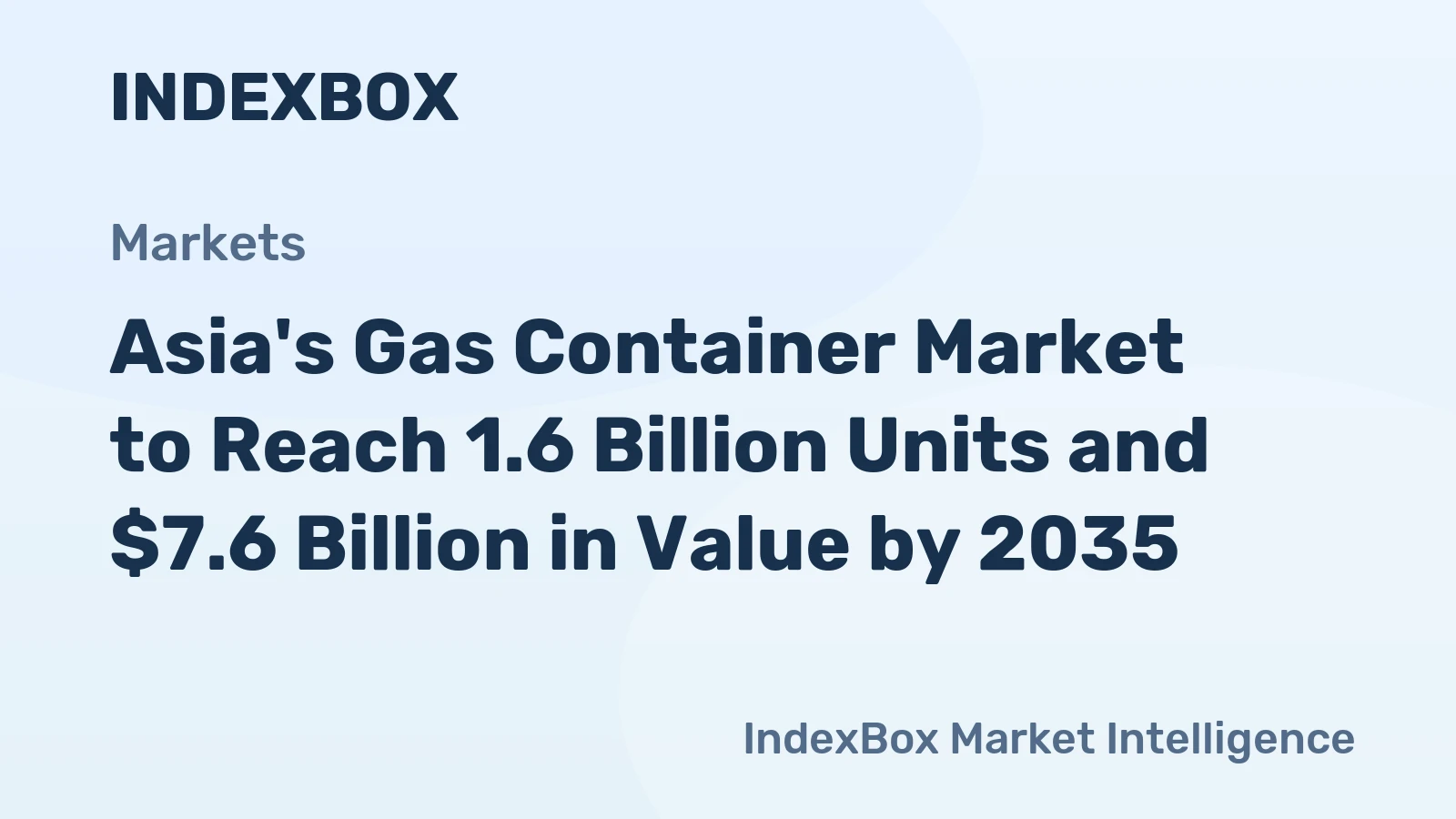 Asia's Gas Container Market to Reach 1.6 Billion Units and $7.6 Billion in Value by 2035