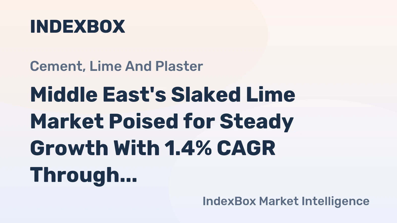 Middle East's Slaked Lime Market Poised for Steady Growth With 1.4% CAGR Through 2035