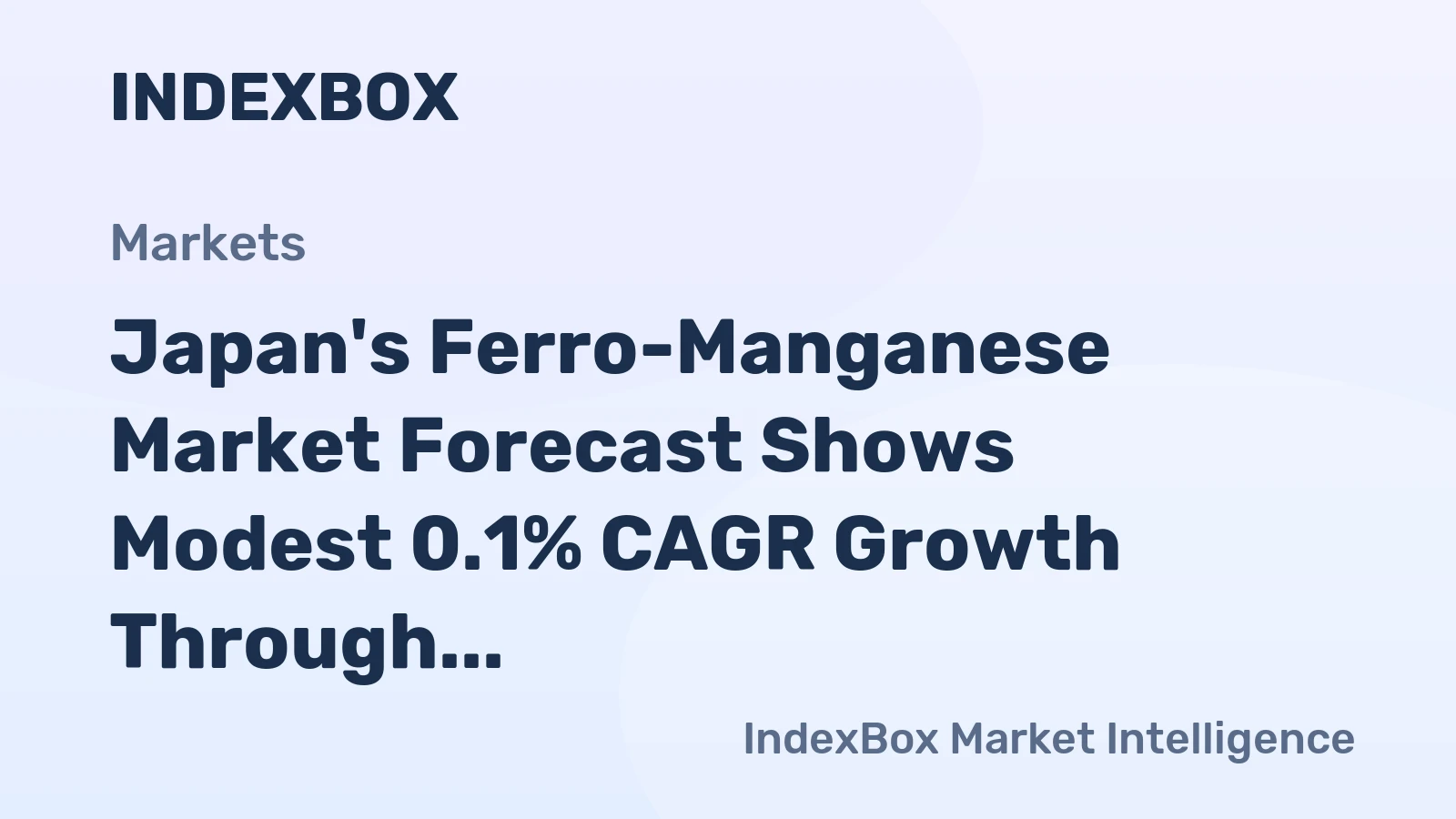 Japan's Ferro-Manganese Market Forecast Shows Modest 0.1% CAGR Growth Through 2035