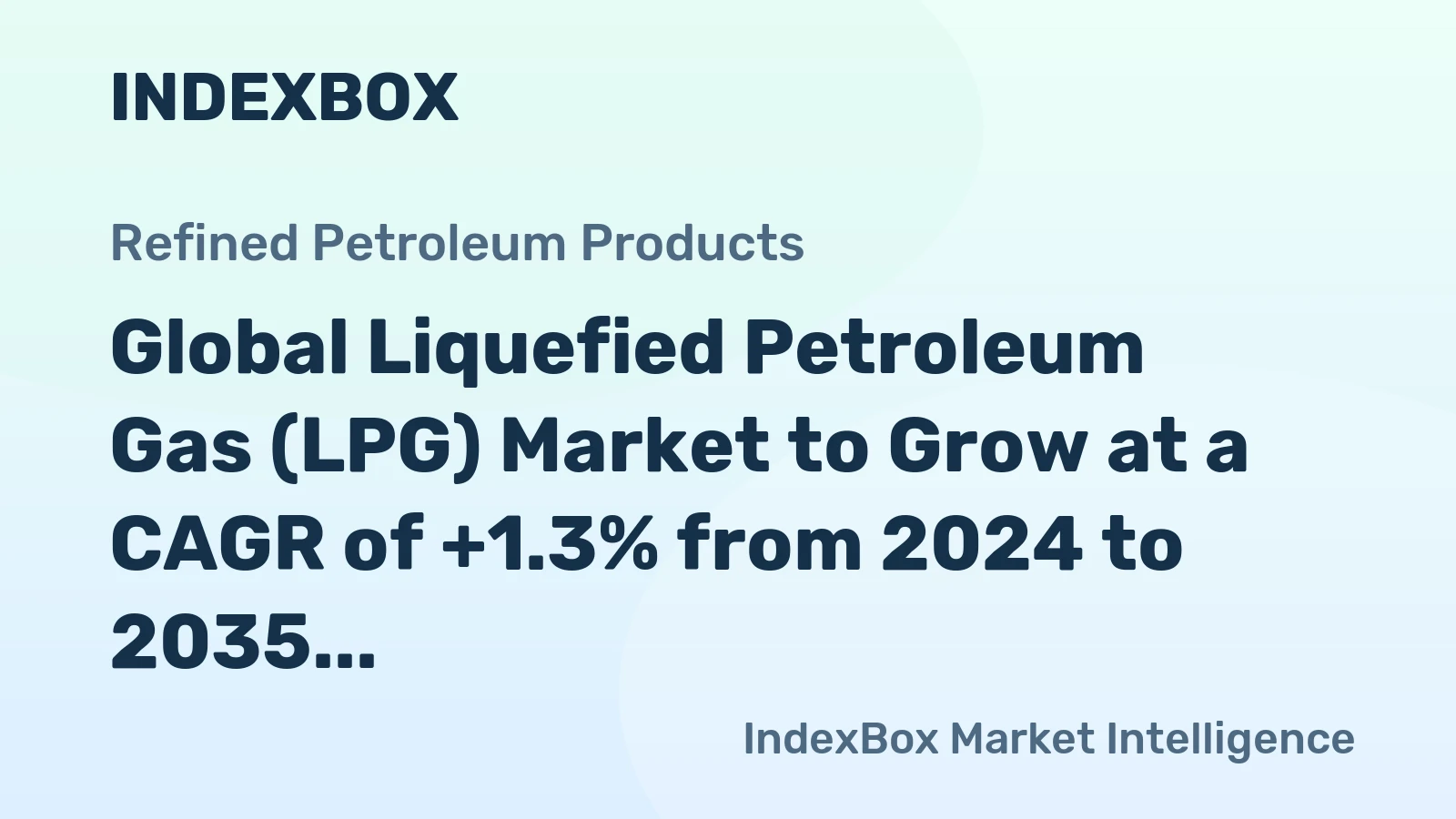 Global Liquefied Petroleum Gas (LPG) Market to Grow at a CAGR of +1.3% from 2024 to 2035, Reaching 398M tons